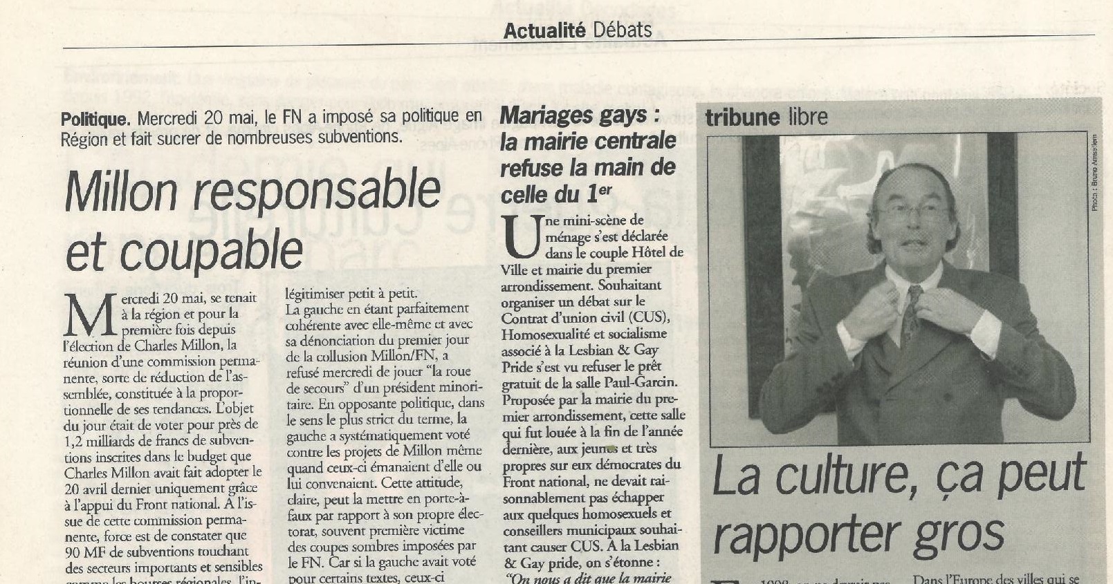 Il y a 20 ans : Millon responsable et coupable - Lyon Capitale