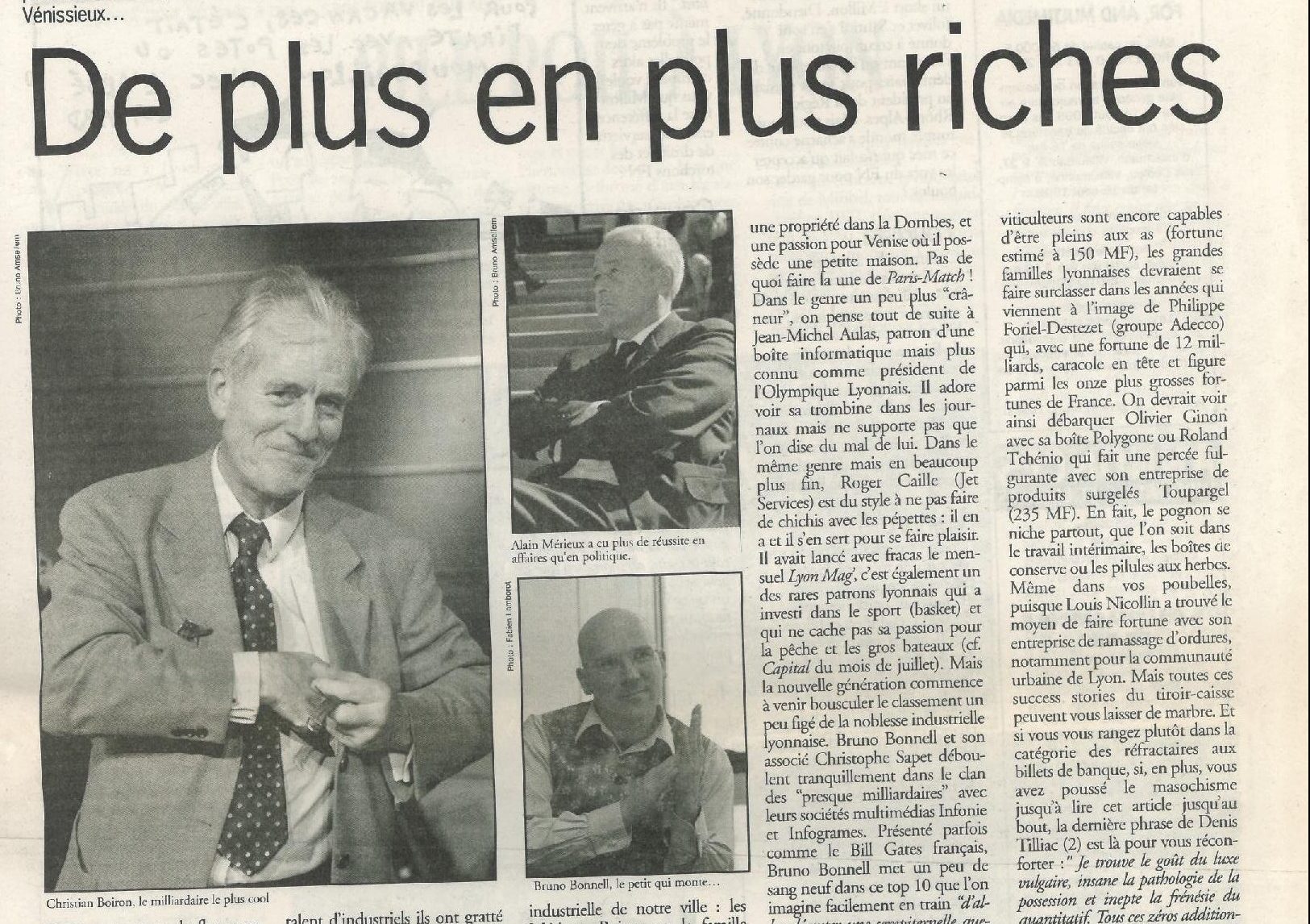 Il y a 20 ans : "De plus en plus riches" - Lyon Capitale
