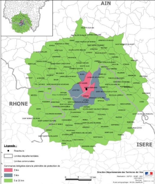 Centrale nucléaire du Bugey : les communes exposées en cas d'accident ...